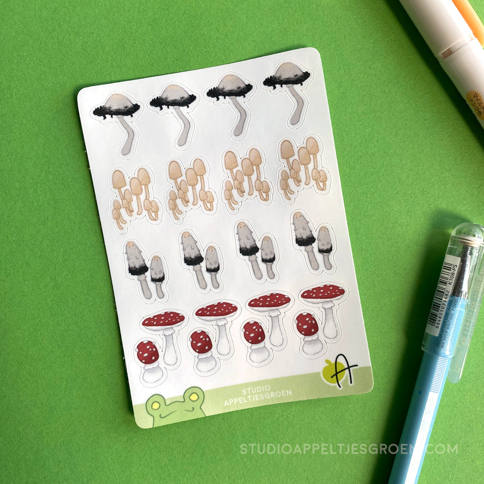Sticker sheet | Mushrooms – Studio Appeltjesgroen